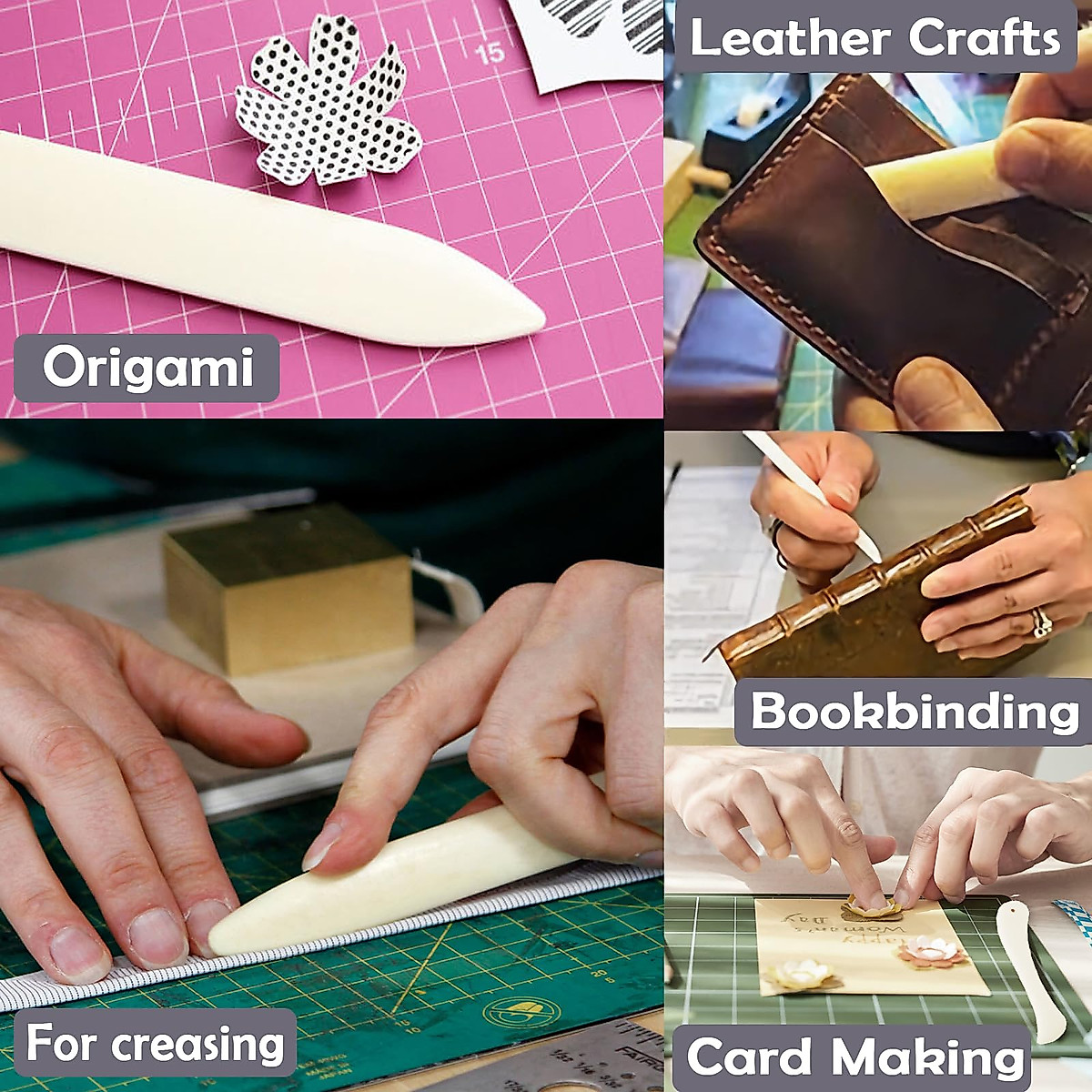 12 PCS Scrapbook Paper Storage Organizer with 2 Plastic Bone Folder Paper Creaser Set, Clear Paper Storage Bag for Holding 6 x 6 Inch Scrapbook Paper, Cardstock, Vinyl Paper, Photos and Paper File