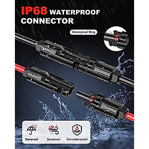 ELECTOP 2 Pin Power Industrial Circular Connector to Solar Panel Cable, 10AWG Solar Extension Cable with Female and Male Connector Adapter for Forrest River RV Solar Ports and Solar Panel Suitcase