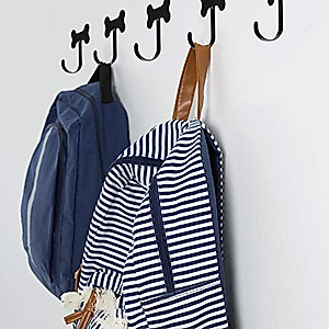 8 Piece Shaped Wall Hook Stainless Steel Wall Hooks Black Leash Hooks Wall Mounted Hanger with Nail for Coat, Key, Entryway, Hallway, Kitchen, Office Decoration (Dog Bone)