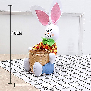 Easter Gift Baskets Empty Easter Basket for Children Easter Hamper Kids Easter Gifts Cute Bunny Easter Basket Eggs Candy Gifts Storage Rabbit Basket Easter Decoration Home Decor for Easter Day Green