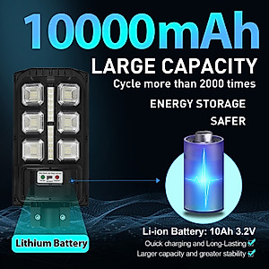 WERISE 100W Solar Lights Outdoor Motion Sensor 8000 Lumens Dusk to Dawn Solar Street Light Outdoor with IP65 Waterproof 6500k Super Bright Flood Light Solar Powered for Parking Lot,Street,Backyard