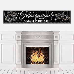 Big Dot of Happiness Masquerade - Venetian Mask Party Decorations Party Banner