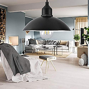Solar Powered Pendant Light E27 Bulb, Metal Shade Solar Powered Pendant Light E27 Bulb Outdoor Hanging Shed Lamp for Home Garden