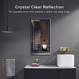 FRALIMK Mirror on Mirror Rectangular Beveled Edge Polished Frameless Rectangle Bathroom Decorative Wall Mirrors for Entryway, Living Rooms and Bedrooms, 15.75" x 27.56"
