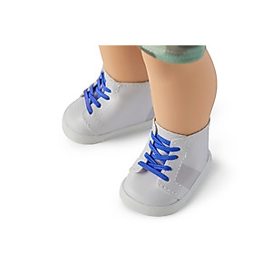 American Girl Truly Me 18-inch Doll #104 with Blue Eyes, Caramel Hair, Light Skin, Camo Shorts and Gray T-shirt, For Ages 6+