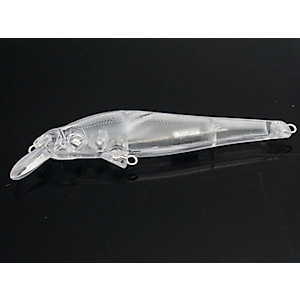 10PCS Unpainted topwater Minnow Fishing Lure 10.1cm 9g Crankbait Artificial Hard Bait Carp Pike Bass Wobblers Deep Diving Fishing jerkbait 8201 Free Eye