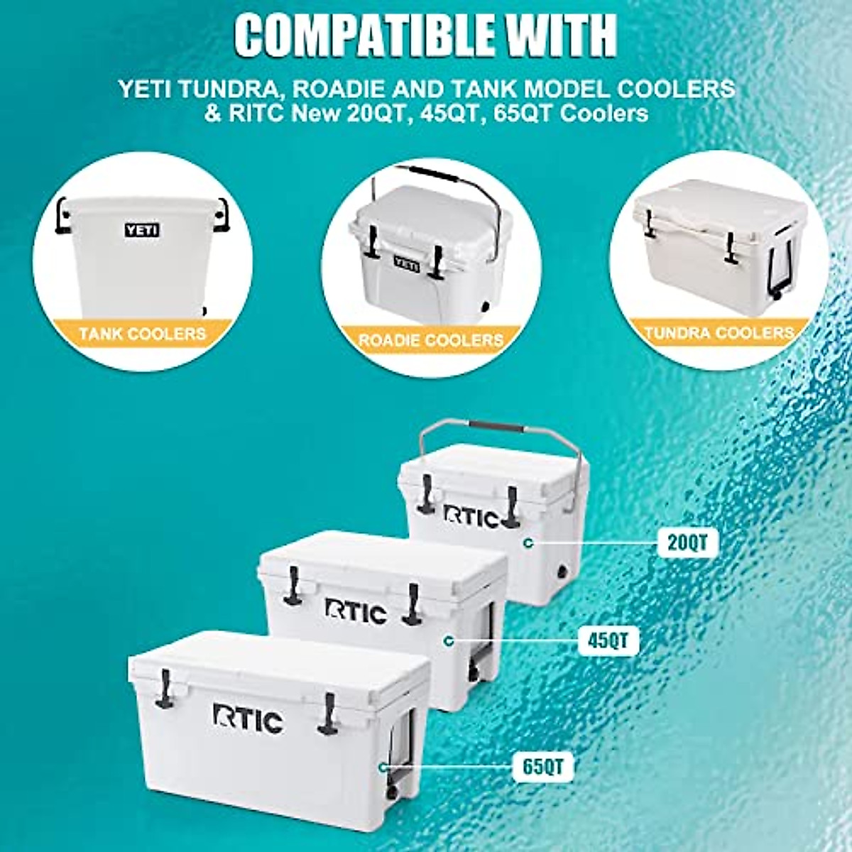 WADEO Cooler Drain Plug Hose Connection, Replacement Drain Plug with Garden Hose Shut Off Valve for YETI Cooler, YETI Tundra Cooler, Roadie Cooler, Tank Cooler and RTIC 20QT, 45QT, 65QT Cooler