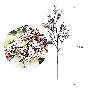 Artflower 4 Bundles 19.7'' Baby Breath Gypsophila Artificial Flowers Real Touch Silk Fake Baby Breath Bouquet Silica Blooms for Wedding Bridal Party DIY Home Floral Arrangement Decor (White)