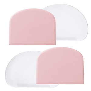 BOMJJOR Dough Bowl Scraper Silicon Dough Scrapers Home Kitchen Food Grade PE Backing Dough Blenders Hard Cutter for Cooking Bread Cake Mixing Dough Scrapers 4 Pack