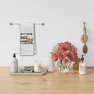 Dibor It’s Not Dog Hair It’s Corgi Glitter Kitchen Towels Dish Towels Dishcloth,Funny Corgi Dog Decorative Absorbent Drying Cloth Hand Towels Tea Towels for Bathroom Kitchen,Dog Lovers Girls Gifts