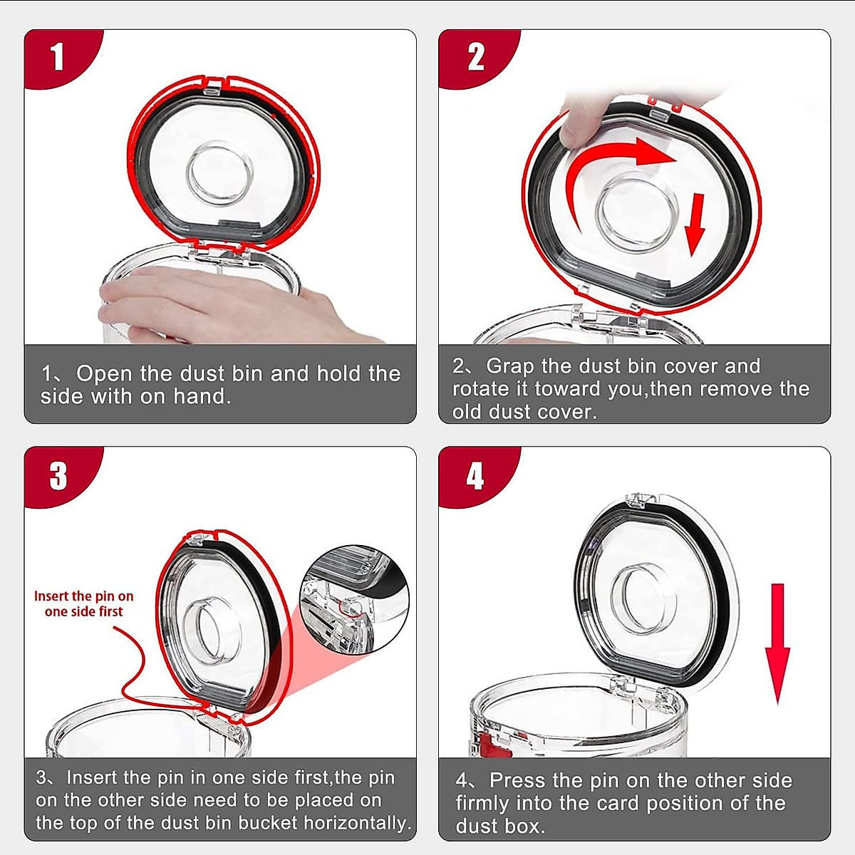 Odashen Dust Bin Lid Accessories for Dyson V7 V8 SV10 SV11 Vacuum Cleaner,Dirt Cup Replacement Parts Cover with Sealing Ring