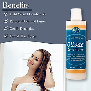 Olivae Conditioner, Organic Olive Oil Conditioner with Organic Botanical Oils, Specially Formulated to Nourish Hair Follicles, Roots & Scalp. 8 oz.