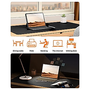 YSAGi Leather Desk Pad Protector, Office Desk Mat, Large Mouse Pad, Non-Slip PU Leather Desk Blotter, Laptop Desk Pad, Waterproof Desk Writing Pad for Office and Home (Black, 23.6" x 13.8")