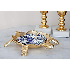 Deco 79 68987 Aluminum Turtle Dishes (Set of 2), Gold