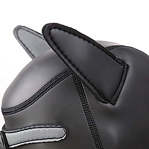 Moleney Adults Neoprene Puppy Hood Mask, Removable Cosplay Dog Full Face Pup Hood Mask