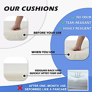 Naga Bahna Outdoor Deep Seat Cushions 24 x 24 Inch Waterproof & Fade Resistant Replacement Patio Chair Cushions with Removable Cover (Nave Blue)