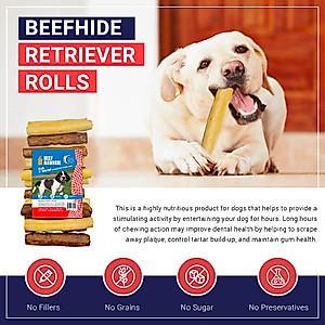 American Made Treat Co - Dog Treats, Chicken and Beef Flavor Variety Beef Rawhide Chip Rolls, Puppies to Seniors, Dental Dog Bone Alternative - 3-3.5” Rolls - 20 Pack