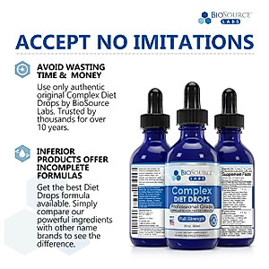 BioSource Labs Complex Diet Drops – Best Natural Weight Management Drops for Men and Women (1 Bottle, 2 fl oz) - 30 Day Supply