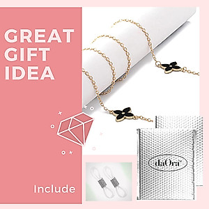 2 PCS /1 PC Eyeglasses Chain Mask Chain Holder Sunglasses Chain Necklace Women Men Gold Silver Rose Gold Black Pearl