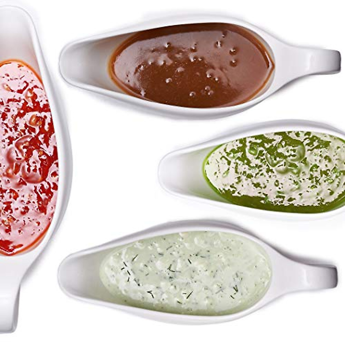 MaKar Gravy Boat, 15 oz, Spoon, Gravy Boat for Salad Dressings Milk, Sauce, Broth, Creamer, Microwave & Dishwasher Safe