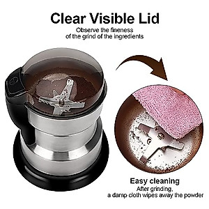 Electric Grinder 30s Quick Powder, Mini Electric Coffee Grinder Cereals, Nuts Beans Spices Grains Grinder Machine Multifunctional Home Blender Chopper