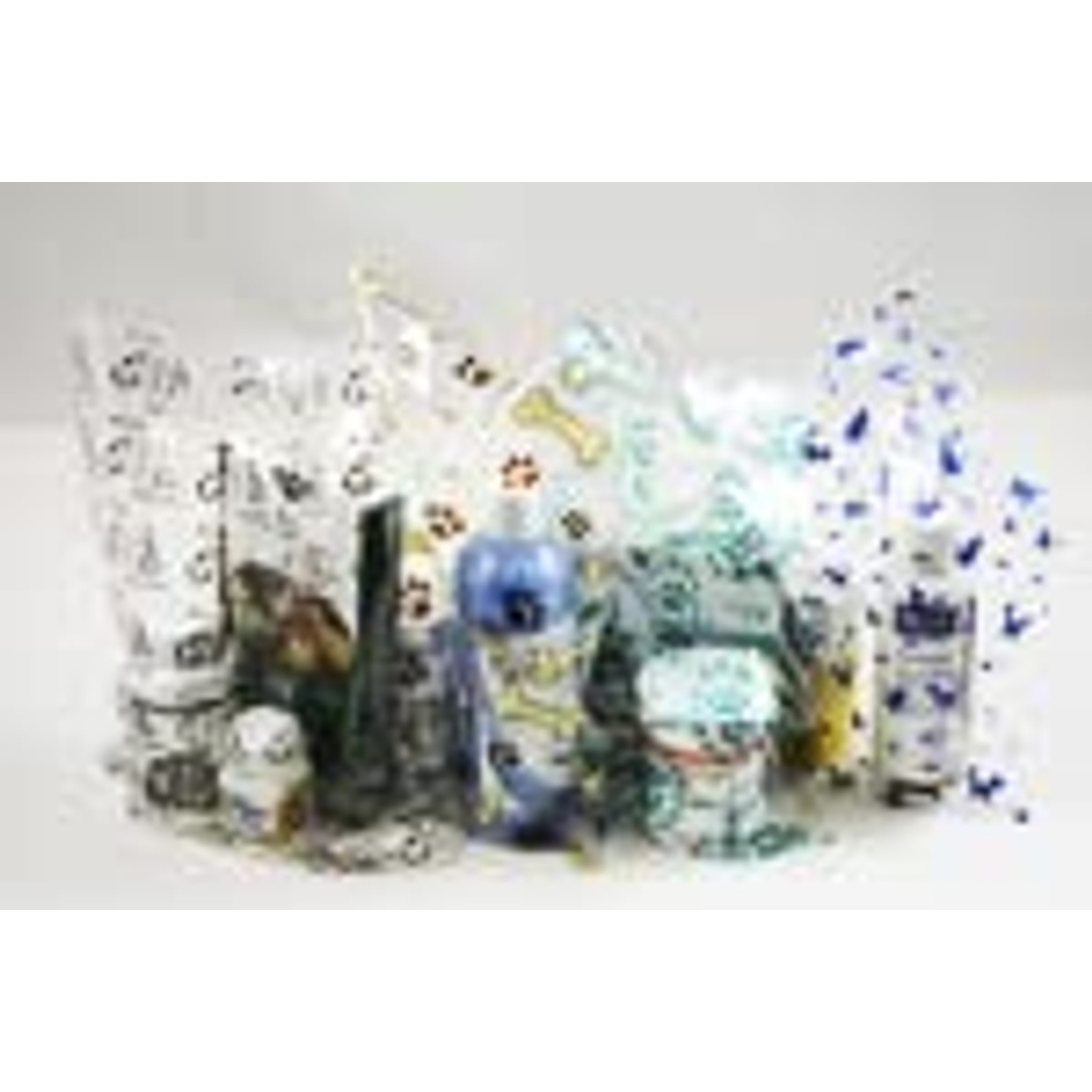 Pet Themed Clear Scatter Print Bags 9" x 12" Paw Prints & Hearts - Black & Red (MSP1008) 100ct bags per box