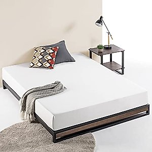 ZINUS GOOD DESIGN Award Winner Suzanne 6 Inch Bamboo and Metal Platforma Bed Frame / No Box Spring Needed / Wood Slat Support, Grey Wash, Queen
