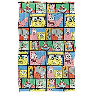 Spongebob Blanket, 36"x58" Spongebob Tile Pattern Silky Touch Super Soft Throw Blanket