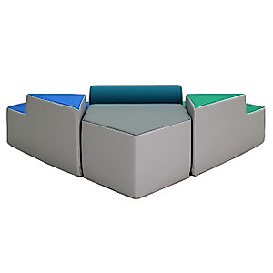 Factory Direct Partners 13383 SoftScape Step Up and Slide Corner Climber, Indoor Active Play Structure for Toddlers and Preschoolers (4-Piece) - Contemporary