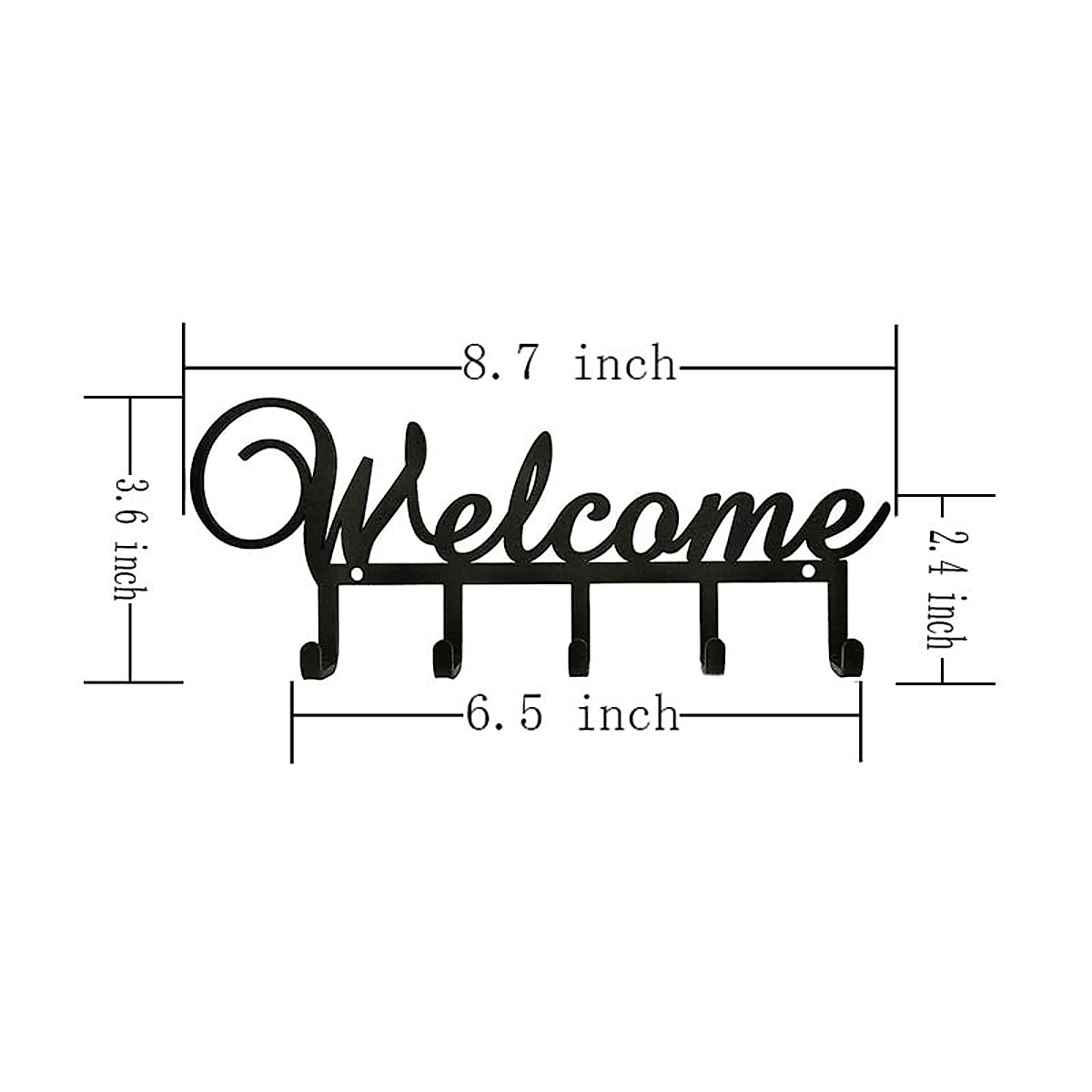 Myartte Key Holder Key Hooks Wall Decorative Zinc Alloy Key Organizer Rack with Screws and Sticker for Entryway, Kitchen, Bedroom, Organize Car Keys, House Keys, Small Accessories and Jewelry