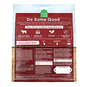 Open Farm Freeze Dried Raw Dog Food, Humanely Raised Meat Recipe with Non-GMO Superfoods and No Artificial Flavors or Preservatives (13.5 Ounce (Pack of 1), Grass Fed Beef Recipe)