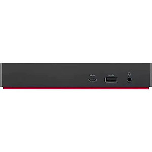 Lenovo - USB-C Dock (Windows Only) - 65W with 90W Power Adapter Attached - Univ Support for Most Win 10 and Above USB-C Notebooks - Multi 4K @ 60 Hz - 2 DP, 1 HDMI, USB-C, USB-A - Black - 40B50090US