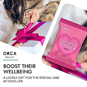 6PC Heart-Shaped Shower Steamers Aromatherapy, HUGE Shower Bomb 1.4OZ, Birthday Gifts for Women, Rose & Lavender Shower Steamer, Shower Bombs Aromatherapy, Shower Tablets for Self Care Gifts for Women