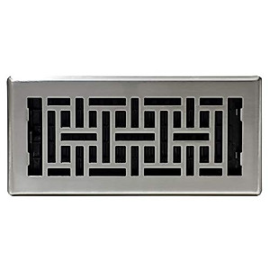 Decor Grates AJH410-NKL Floor Register, 4" x 10", Nickel
