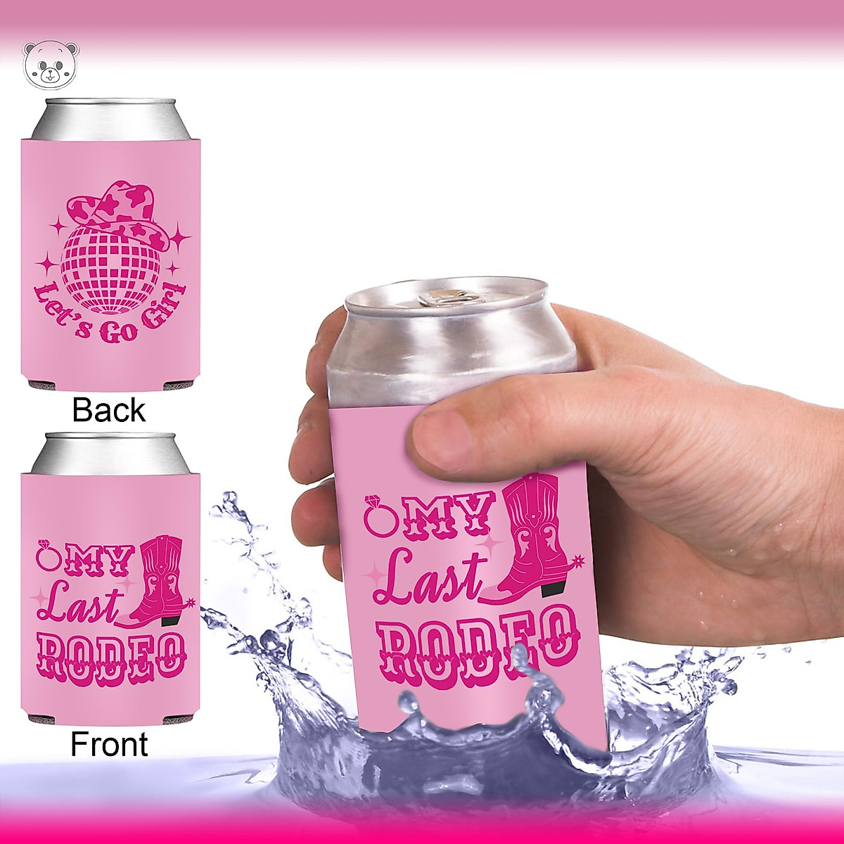 KARAQY Cowgirl Bachelorette Party Bride Vibes Can Cooler - 12 Pcs Drink Sleeve, Bachelorette for Bridal Shower, Engagement Party Decoration and Bride to Be Gift Bridesmaid Gifts