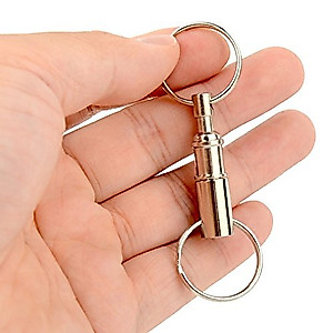 lasenersm 2 Pcs Heavy Duty Dual Key Ring Pull Apart Snap Lock Holder Detachable Key Rings Keychains Lock holder Key Accessory