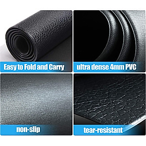 QUWEI Bike Training Mat,Exercise Bike Mat Bicycle Trainer Hardwood Floor Carpet Protection Workout Mat for Indoor Treadmill Stationary Bike Mat For Peloton Spin Bikes,Thick Mats for Exercise Equipment