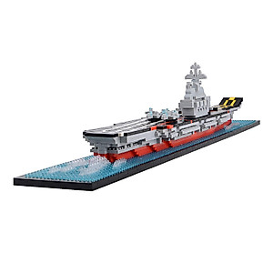 Geniteen Building Blocks Set Aircraft Carrier Model Micro Mini Blocks 1300 Pieces Building Bricks