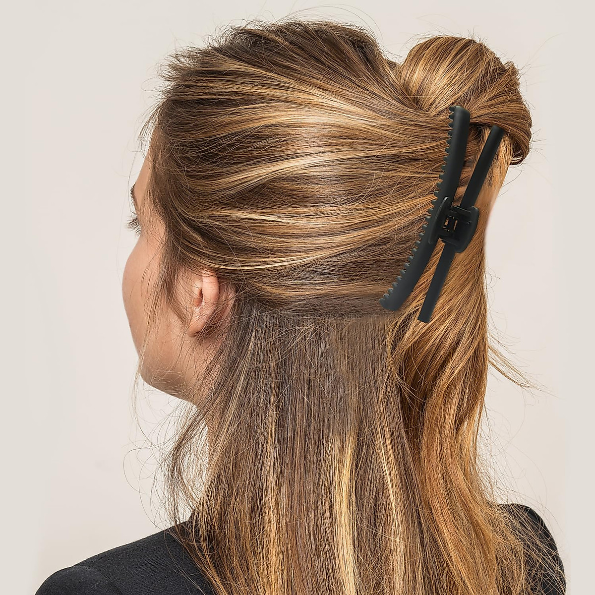 Hair Claw Clips for Medium Thick Fine Thin Hair, 4.8 Inch Large Claw Clips for Women, Strong Hold XL Hair Clips, Non Slip Slim Banana Clips Jaw Clips (2 Pack)