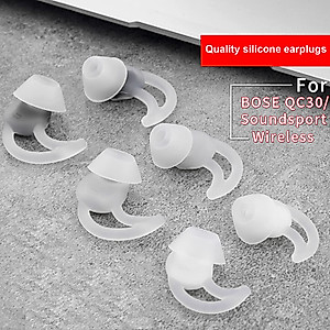 QC20 Replacement Noise Cancelling Double Flange Silicone Earbuds Compatible for Bose QuietControl 30 QC20 QC20i QC30 Soundsport Free SIE2 IE2 IE3 Wireless Headphones(White)