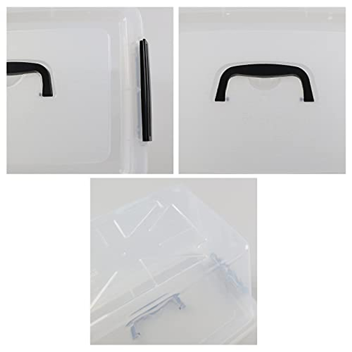 Ggbin 12 Quart Plastic Latching Box Set, Clear Lidded Storage Bin, Set of 6