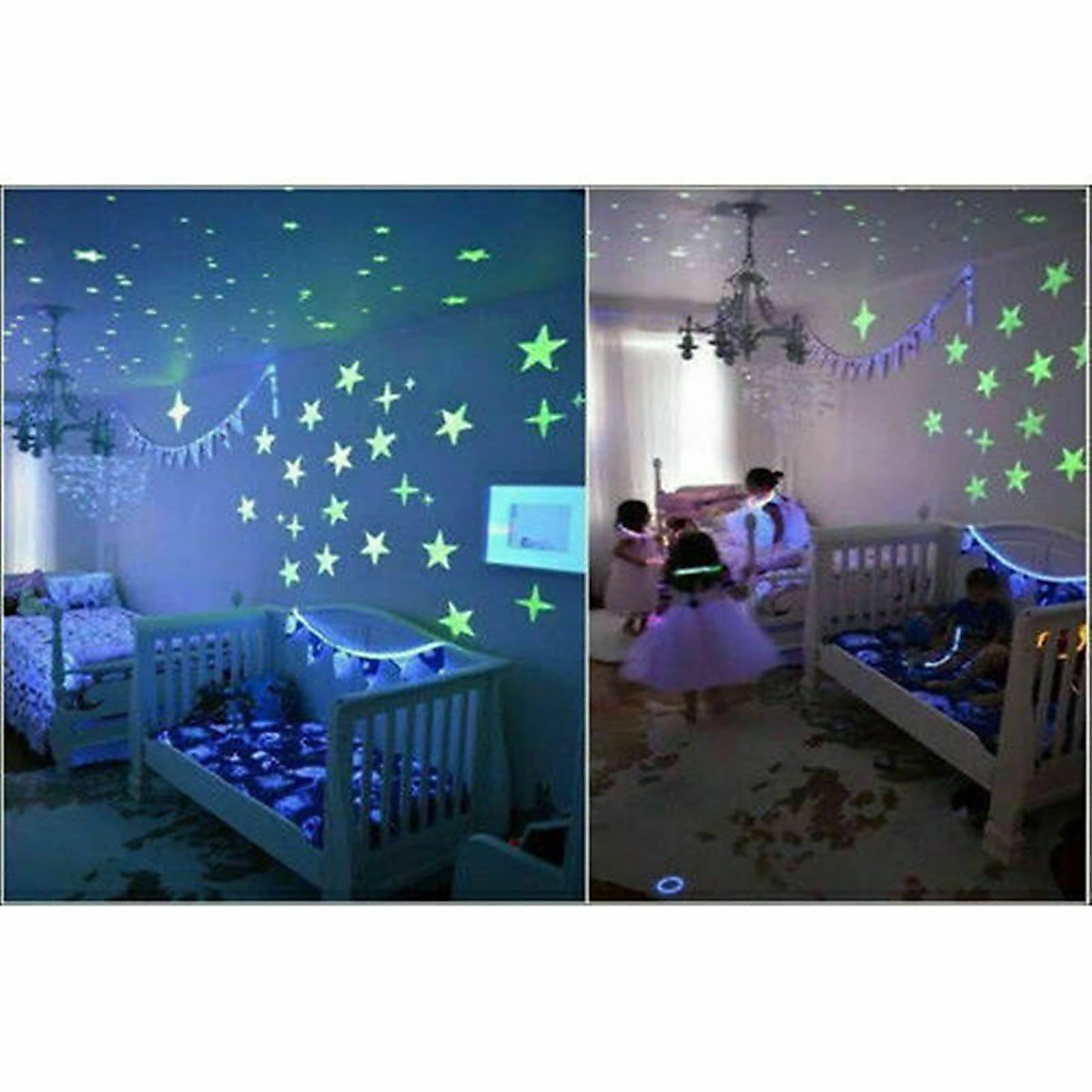 216 PCS Glow in Dark Stars and Moon, Glowing Stars Stickers for Ceiling and Wall Decals, Perfect for Kids Bedding Room or Party Birthday Gift