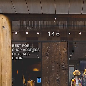 3 Inch House Numbers Sticker Stainless Steel, Self-Stick Metal Address Number White Sign 3(#3)