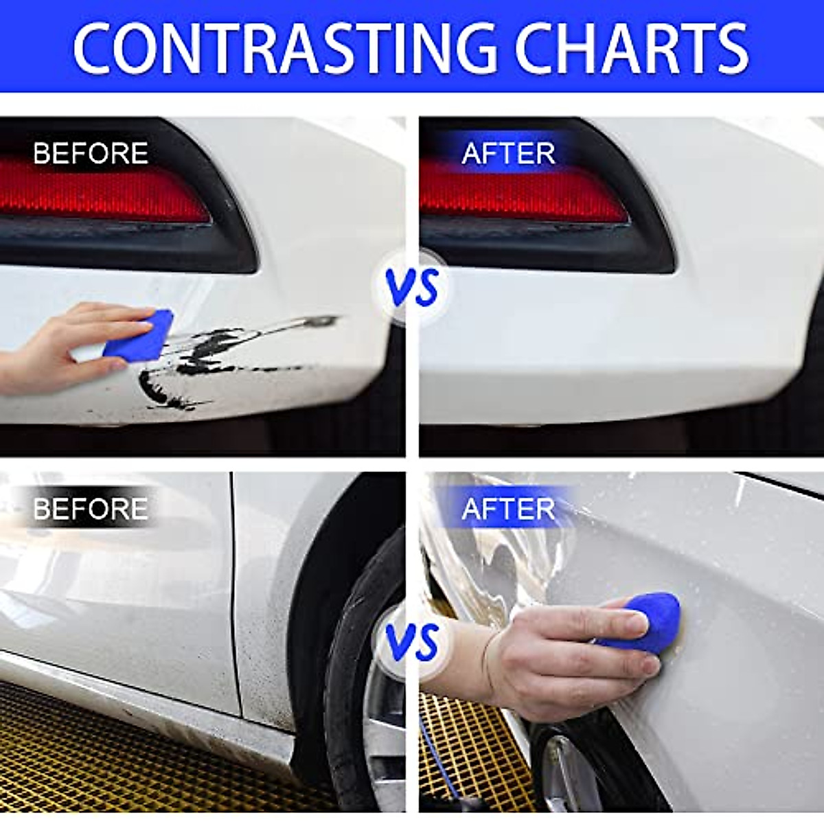 Car Clay Bar for Car Detailing 6 Pack 600g, Auto Detailing Clay Bar Cleaner, Grade Cleaner Kit for Coating Polisher Car Wash Kit Cleaning RV Cars Boats Bus