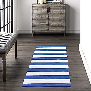 nuLOOM Sea Breeze Flatwoven Regent Stripes Area Rug, 3' x 5', Blue