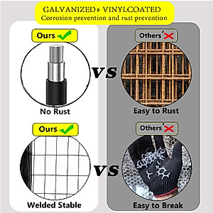 PVC Coated Welded Wire Fence 24 Inch x 50 Ft Black, 2" X 3" 16GA Coated Hardware Cloth, Chicken Wire Fencing, Metal Garden Plant Fencing, Welded Wire Mesh Roll for Yard Vegetable Plant Protection