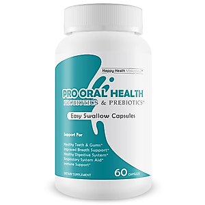 Pro Oral Health Probiotics & Prebiotics - Oral Probiotics for Mouth & Bad Breath - Easy Swallow Capsules - Our Best Oral Health Probiotics Bad Breath Blend - 40 Billion CFU