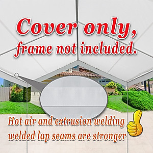 Strong Camel 12 x 20' Carport Replacement Canopy Roof Cover for Garage Shelter Carport Gazebo with Ball Bungees