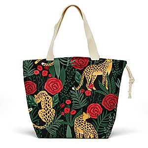 Pykfrhh Lunch Bag Women, Lunch Tote, Reusable, Waterproof, Drawstring Lunch Bag Box for, Adults, Women, Picnic, Work, Beach, Travel, Animal Party Favors Animal Lover Gift