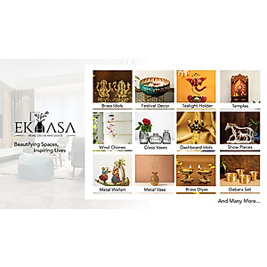 Ekhasa 100% Pure Brass Heavy Weight Biryani Handi for Cooking & Serving (2 L Water Capacity) | Biryani Pot or Pongal Pot or Lagan Handi for Home Kitchen, Hotel or Restaurant | Pital Handi for Cooking